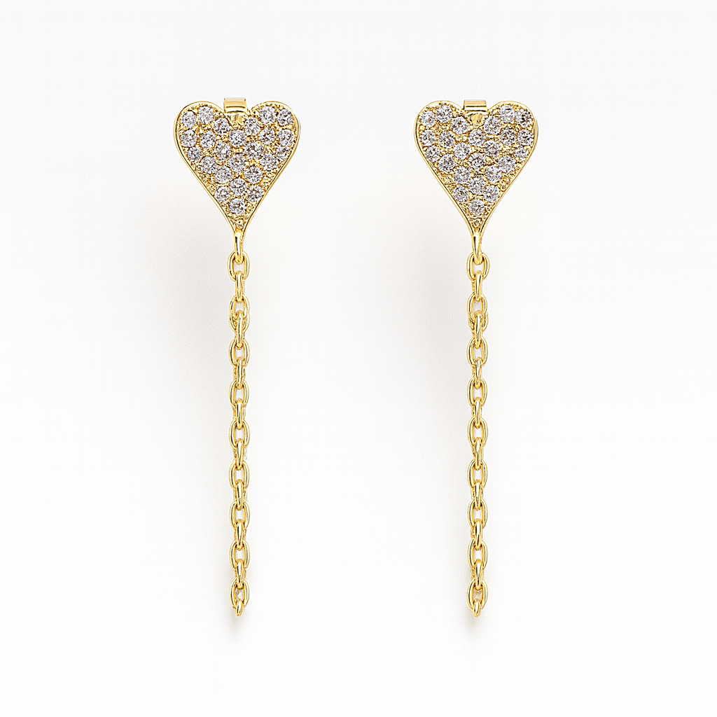 Heart Chain Earrings – Layl Jewellery